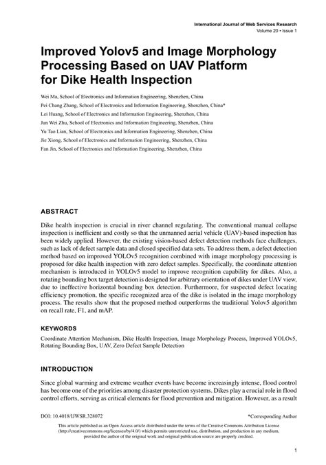 Pdf Improved Yolov5 And Image Morphology Processing Based On Uav
