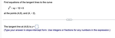 Solved Find Equations Of The Tangent Lines To The Chegg