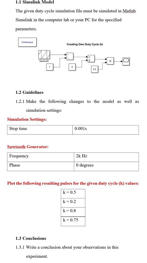 1 1 Simulink Model The Given Duty Cycle Simulation