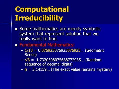 Ppt Irreducibility And Unpredictability In Nature Powerpoint Presentation Id 4823010