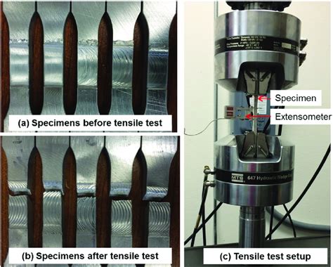 Photograph Of Tensile Test Specimens Before Test A Specimens After Download Scientific