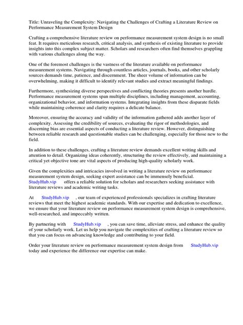 Performance Measurement System Design A Literature Review And Research Agenda Pdf Literature