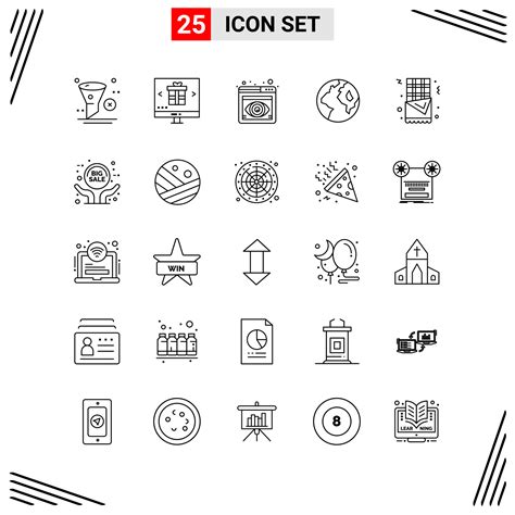 25 Icons Line Style Grid Based Creative Outline Symbols For Website Design Simple Line Icon