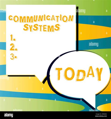 Conceptual Display Communication Systems Word Written On Flow Of Information Use Of Machine To