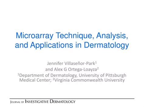 Ppt Microarray Technique Analysis And Applications In Dermatology Powerpoint Presentation
