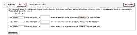 solved find the x coordinates of all critical points of the given