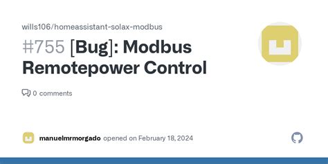 [bug] Modbus Remotepower Control · Issue 755 · Wills106 Homeassistant Solax Modbus · Github