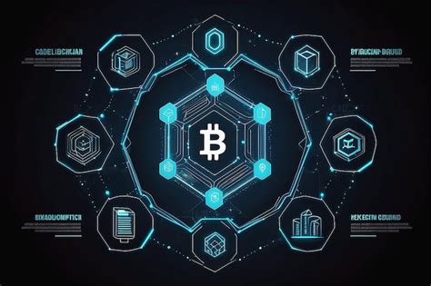 Premium Photo Blockchain Technology With Icons How Blockchain Works Abstract Hexagon Background