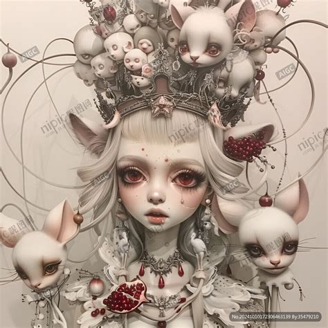 Ai创作图高精女孩原画稿 半面妆人物 狐狸精插画 玄幻奇幻时尚插画 插画娃娃 Cg插画 Cg人物 日韩厚涂 Cg绘画作品 Sd娃娃 原创手办玩偶 细腻精致时尚卡通风格 Cgi艺术 Poly风格