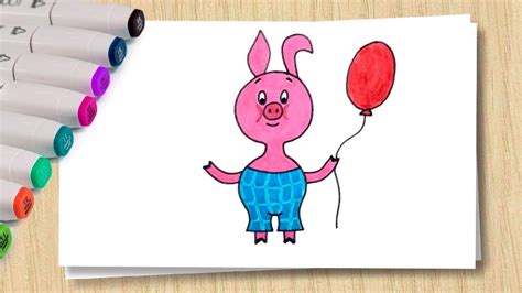 Как нарисовать ПЯТАЧКА из мультфильма Вини Пух Рисунок со схемой Рисунок для начинающих Youtube