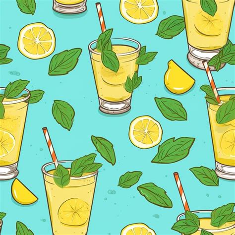 Premium Ai Image Lemonade Background Pattern