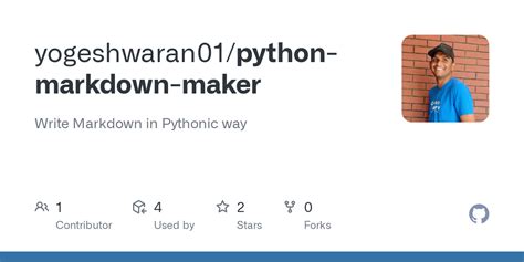 GitHub Yogeshwaran Python Markdown Maker Write Markdown In Pythonic Way
