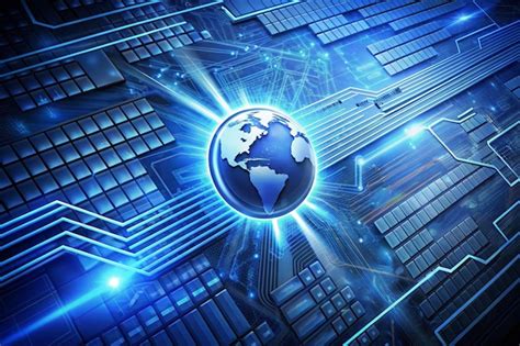 Digital World Abstract Internet Background With Globe Keyboard Binary