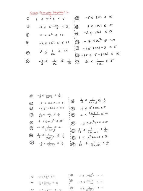 Basic Inequality Questions Pdf Pdf