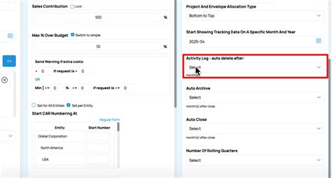 Capex Plan Settings Guide Start Date Logs And Auto Archiving