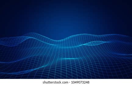 D Glowing Abstract Digital Wave Particles Stock Illustration Shutterstock