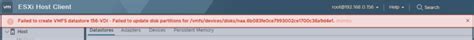 Creating Vmfs Datastore Fails With Failed To Update Disk Partitions