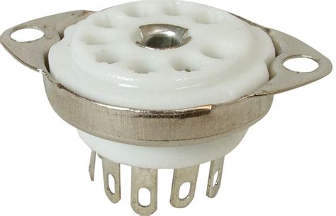 Socket 9 Pin Ceramic With Center Shield Antique Electronic Supply