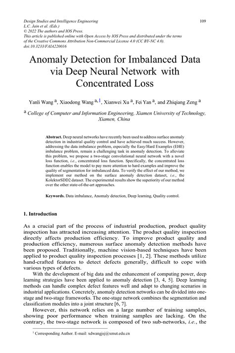 Pdf Anomaly Detection For Imbalanced Data Via Deep Neural Network