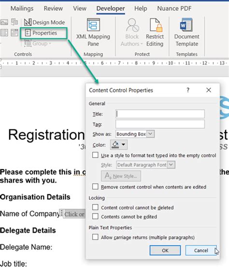 Creating Forms In Word Universal Solutions 4 Business