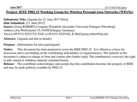 June 2017 Project Ieee P Working Group For Wireless Personal Area