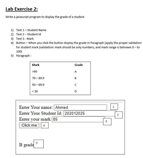 Solved Lab Exercise 2 Write A Javascript Program To Display