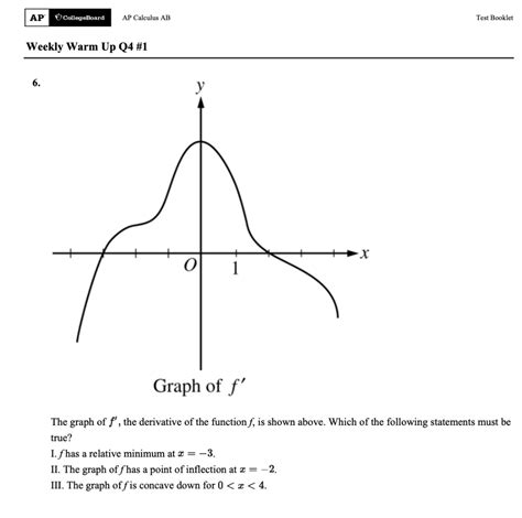 Solved AP CollegeBoard AP Calculus AB Test Booklet Weekly Chegg Com