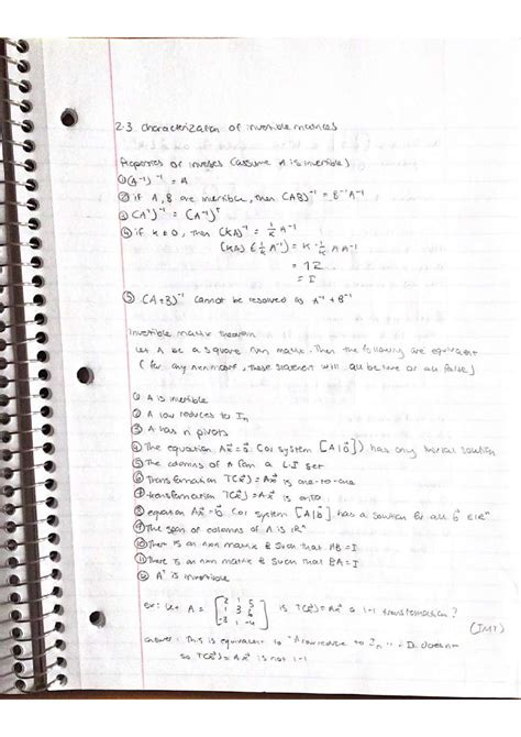 Invertible Matrices Math 251 Studocu
