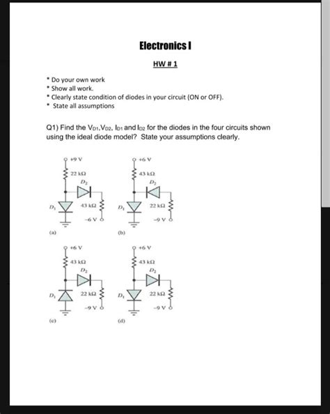 Solved Electronics HW Do Your Own Work Show All Work Chegg