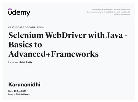 karunanidhi ethiraj on linkedin completion certificate for selenium