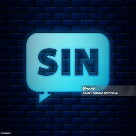 빛나는 네온 수학 기능 사네 아이콘 벽돌 벽 배경에 격리 벡터 일러스트레이션 0명에 대한 스톡 벡터 아트 및 기타 이미지 0명 곡선 과학 Istock