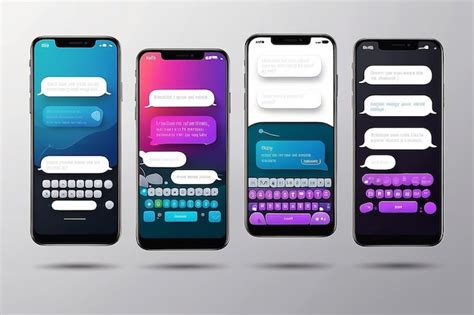 text message boxes on smartphone screen empty text bubbles set dialog