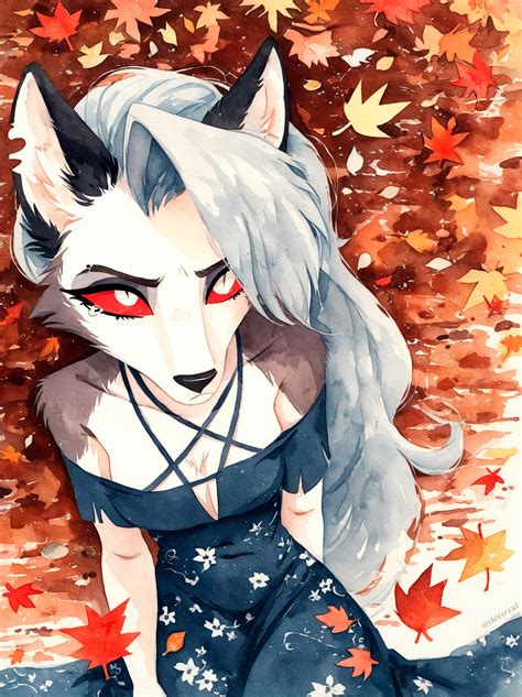 Fallen Leaves Loona Helluva Boss Loona Helluva Boss Furry F Furry Art Helluva