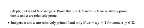 Solved Pts Let A And B Be Integers Prove That If Chegg
