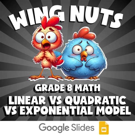 Linear Vs Quadratic Vs Exponential Model Wing Nuts Math Game No Prep Grade 8