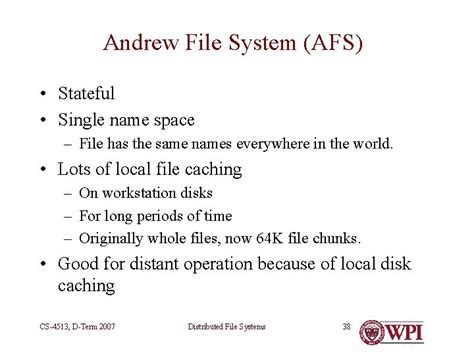 Distributed File Systems Cs4513 Distributed Computing Systems Slides
