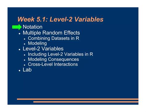 Mixed Effects Models Level 2 Variables Pdf
