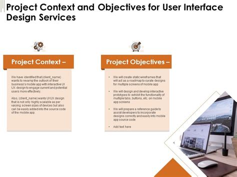 UI Software Design Project Context And Objectives For User Interface Design Services Ppt