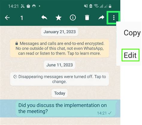 Display Of WhatsApp Edited Messages TeleMessage