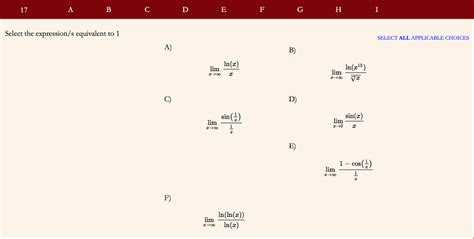 Solved 21 Consider The Following Limit And Select Chegg Com