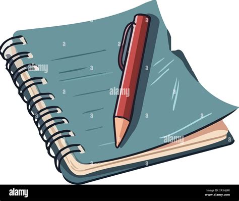 Blank Notebook Page With Pencil For Studying Stock Vector Image Art Alamy