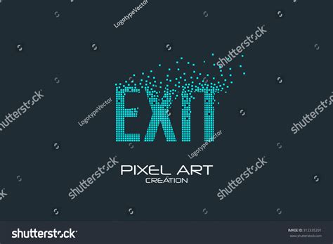 Pixel Art Design Exit Sign Logo Stock Vector Royalty Free 312335291 Shutterstock
