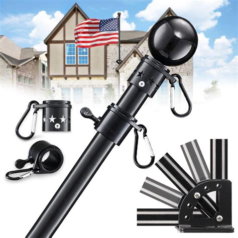Black Flag Poles For Outside House6ft Tangle Free