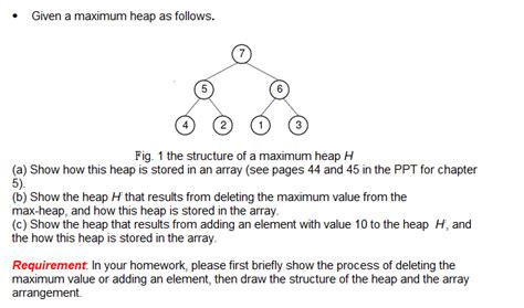 Solved • Given A Maximum Heap As Follows 6 3 Fig 1 The