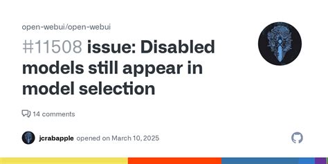 Issue Disabled Models Still Appear In Model Selection · Issue 11508