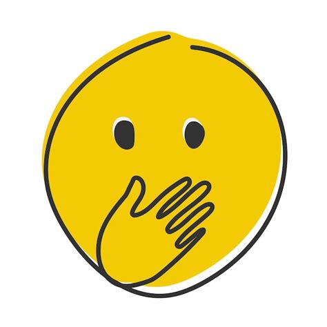 Premium Vector Chuckle Emoji Emoticon Cover Mouth With Hand While