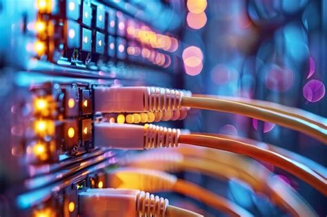 Premium Photo Network Cables Connected To Server Rack
