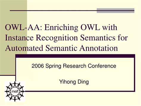 Ppt Owl Aa Enriching Owl With Instance Recognition Semantics For