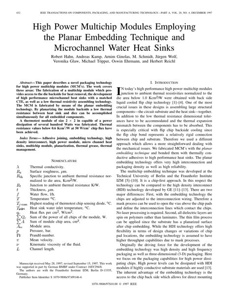 pdf high power multichip modules employing the planar embedding