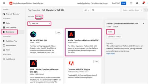 Add And Configure The Web Sdk Extension Adobe Data Collection